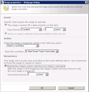 How to configure a yearly reminder on a document - Collaboris