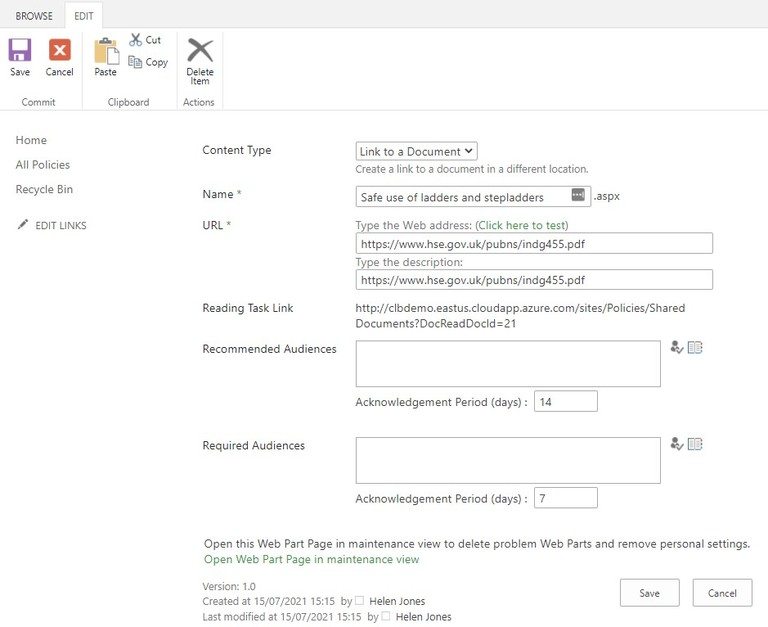 How to use a Link to a Document in SharePoint - Collaboris