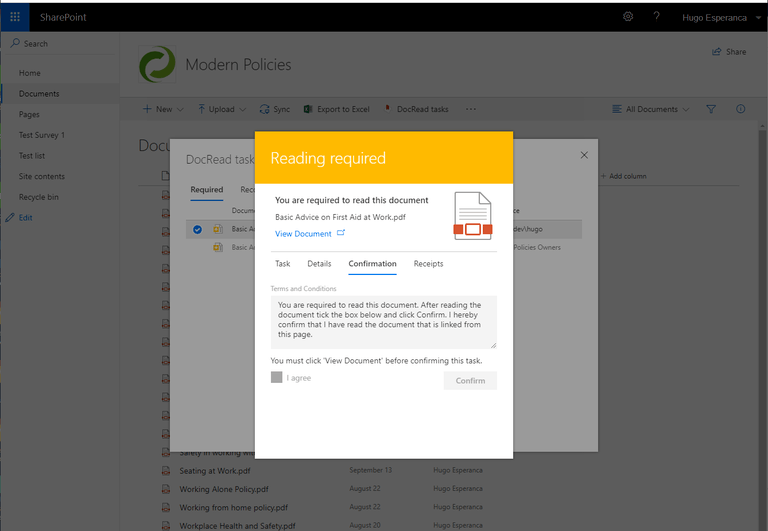 Read and Acknowledge Policies - Collaboris