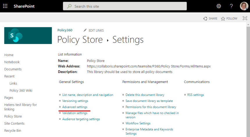 How to link fields in your policy template to an O365 library