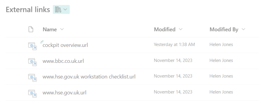 Creating links to external content in Office365